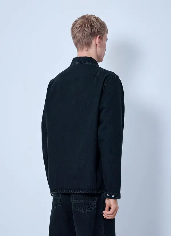 Stone Island Denim Overshirt With Utility Pocket - Blue