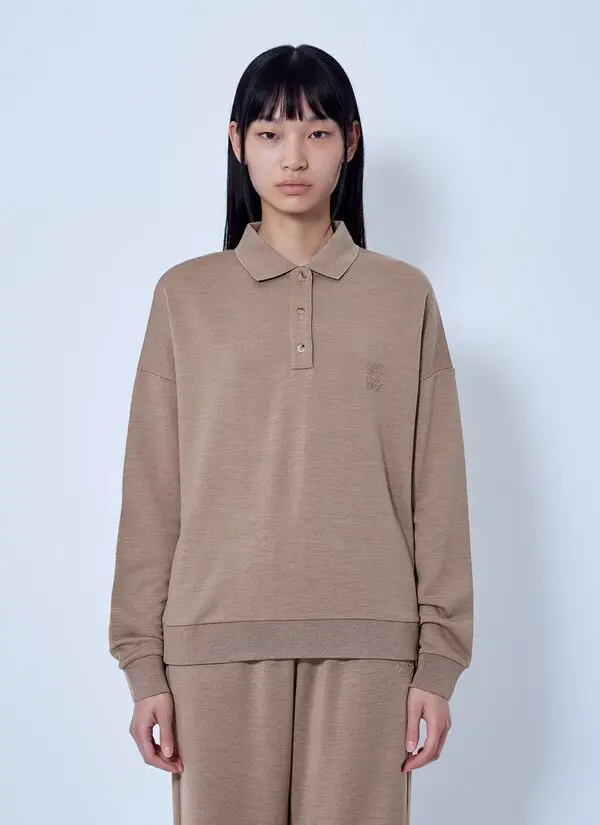 Max Mara Casual Knit Polo Sweater - Camel