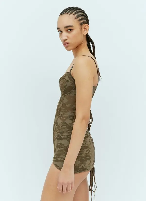 SAVAGE X DIESEL Camo-lace-corset Slip Top