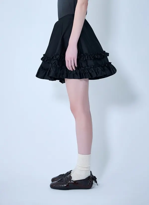 GANNI Duchesse Nylon Mini Frill Circle Skirt