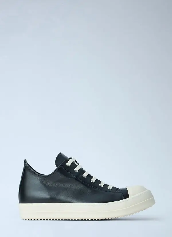 Rick Owens Leather Low-top Sneakers - Black