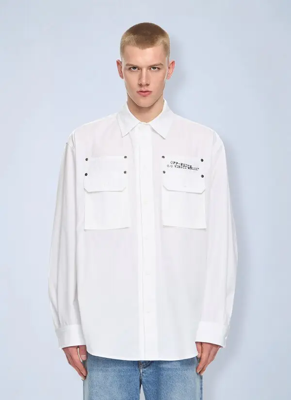 Off-White Type Arrow Poplin Overshirt - White