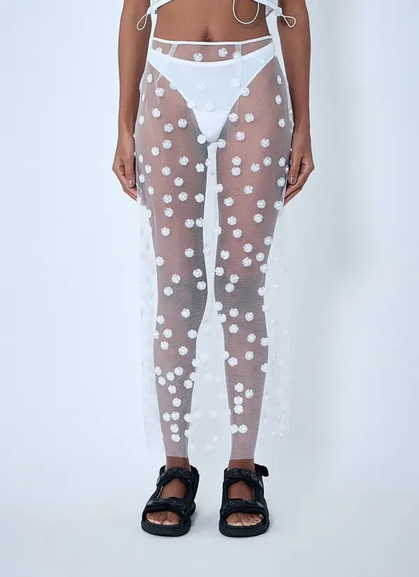 Cecilie Bahnsen Sheer Floral Overlay Skirt