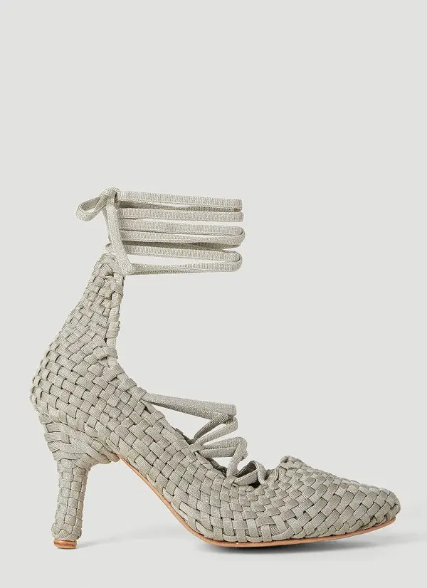 ISA BOULDER Weavestrap Heels - Silver