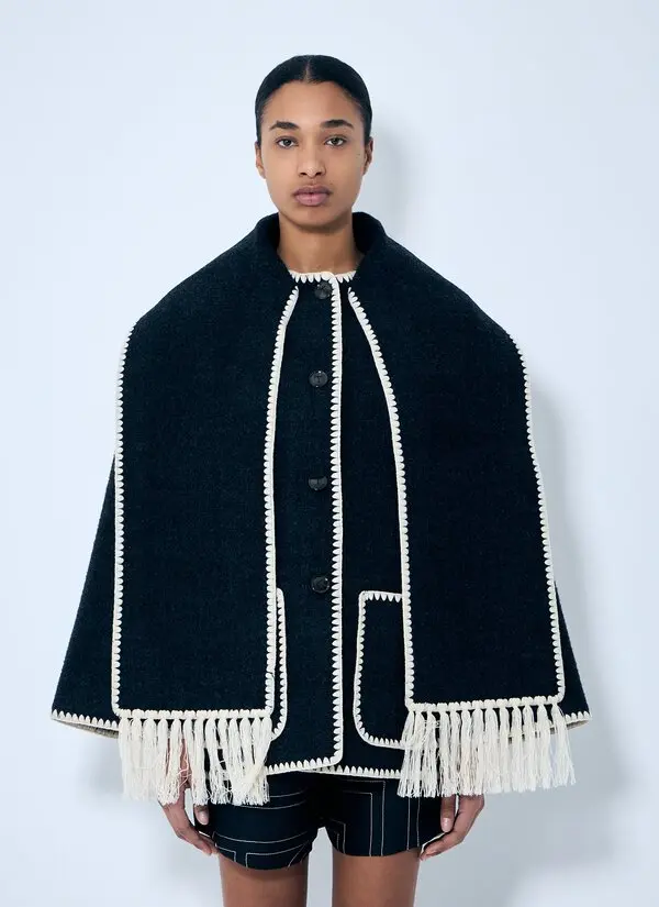 TOTEME Embroidered Scarf Jacket - Black