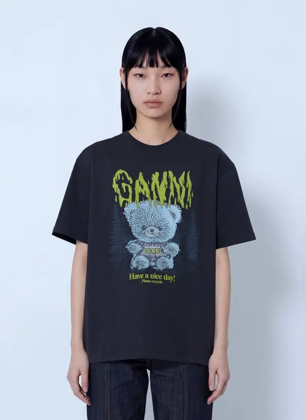 GANNI Heavy Cotton Forest Teddy Jersey - Black