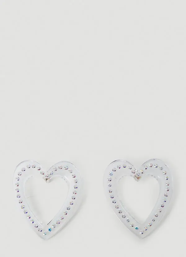 SAF SAFU Big Heart Earrings - Transparent