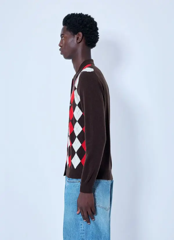 Miu Miu Cashmere Argyle Cardigan