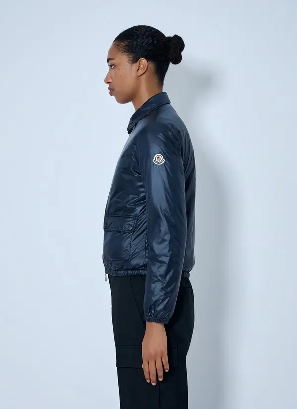 Moncler Lanset Packable Short Down Shirt Jacket - Blue