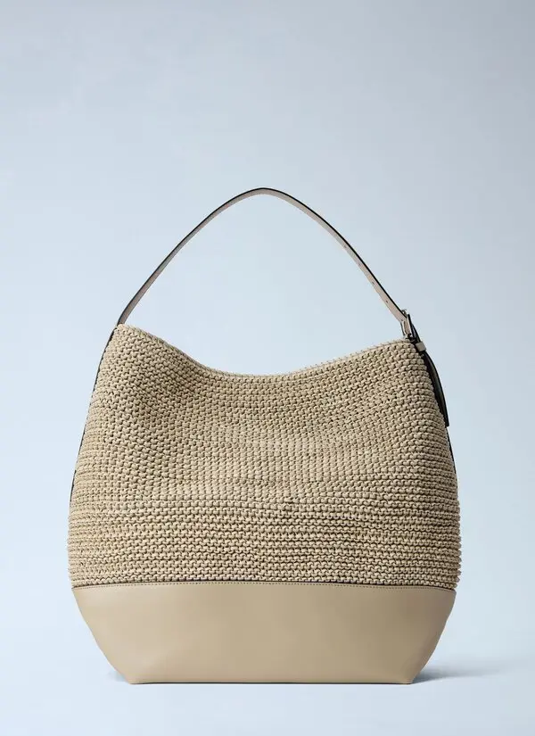 TOTEME Belted Woven Leather Tote Bag