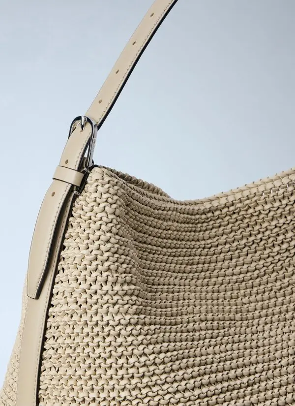TOTEME Belted Woven Leather Tote Bag