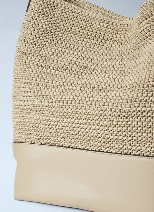 TOTEME Belted Woven Leather Tote Bag