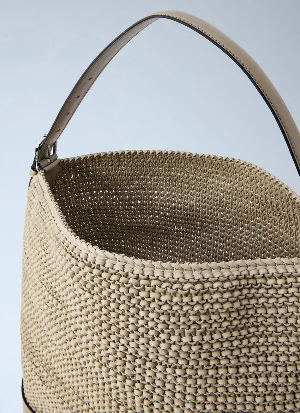 TOTEME Belted Woven Leather Tote Bag