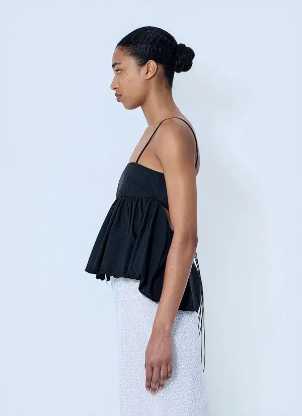 Cecilie Bahnsen Cbselena Embroidered Taffeta Top