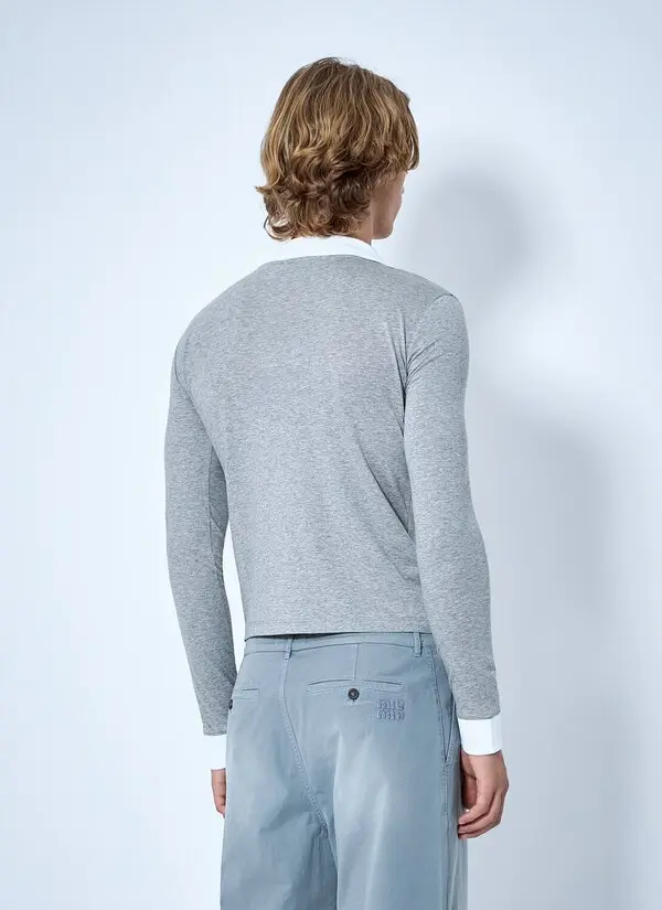 Miu Miu Collared Long Sleeve Knit Sweater