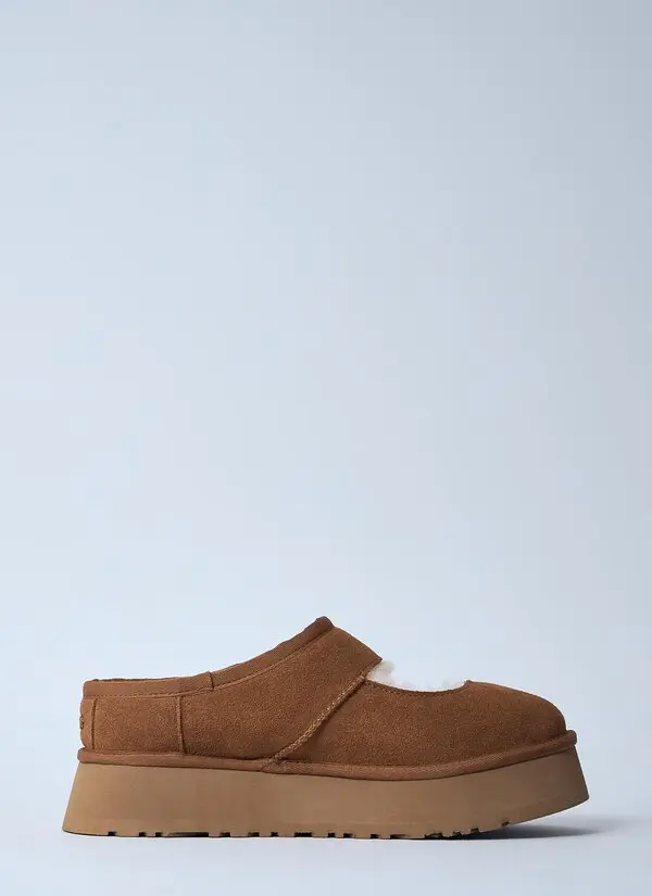 UGG Suede Bea Mary Jane Platform Shoes - Camel