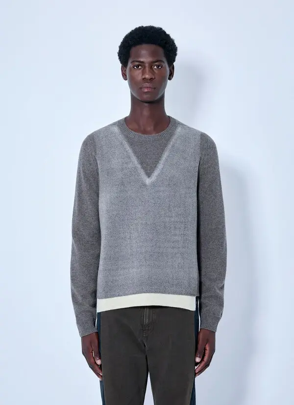 MAISON MARGIELA Fused Knit Sweater - Grey