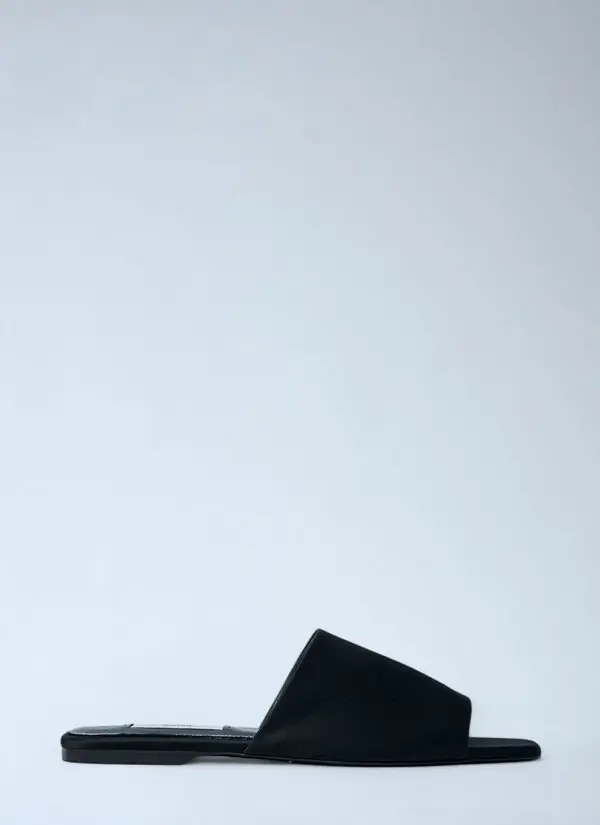 TOTEME Satin Bandeau Slides - Black