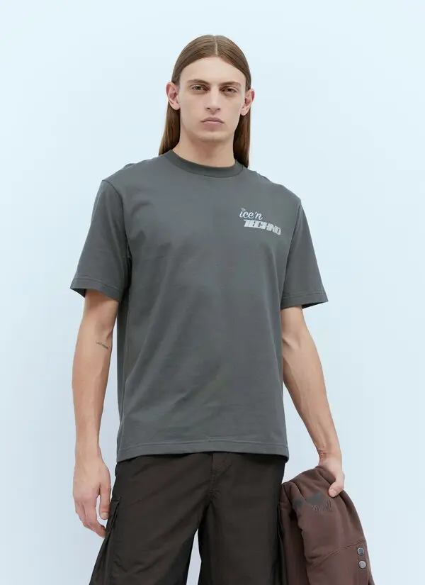 ICE & TECHNO Ice'n Logo Print T-shirt - Grey