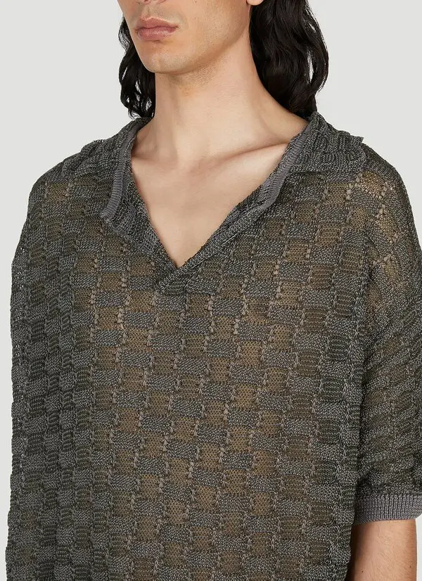 ISA BOULDER Basket Weave Polo Shirt