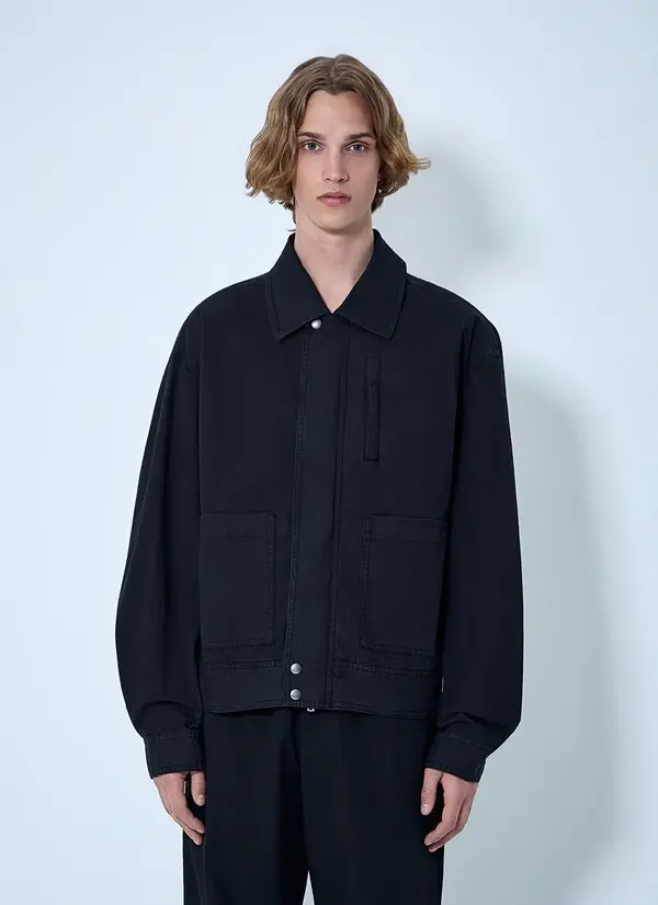 Dries Van Noten Cotton Jacket With Snap Fastening - Black