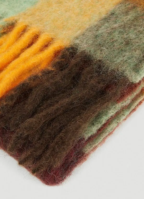 Acne Studios Fringed Check Scarf