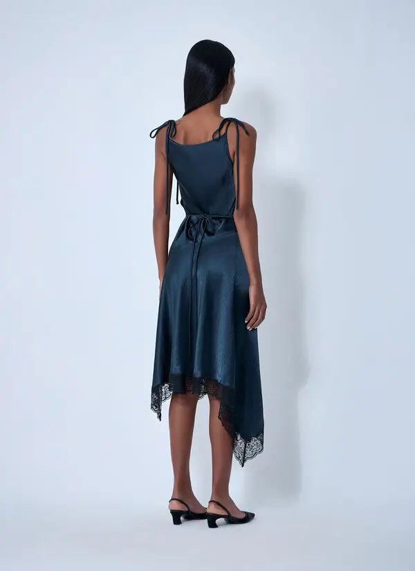 Acne Studios Satin Lace Midi Dress