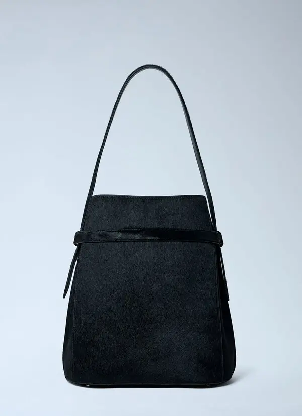 TOTEME Belted Pony Hair Bucket Bag