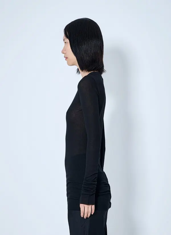 Rick Owens Long Sleeve Sheer Knit Top