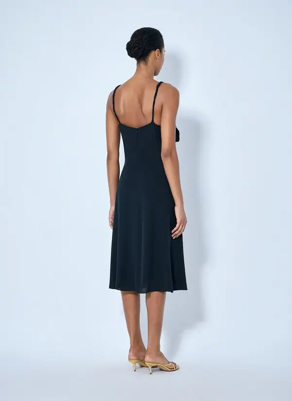 Acne Studios Silk Midi Dress With Bow