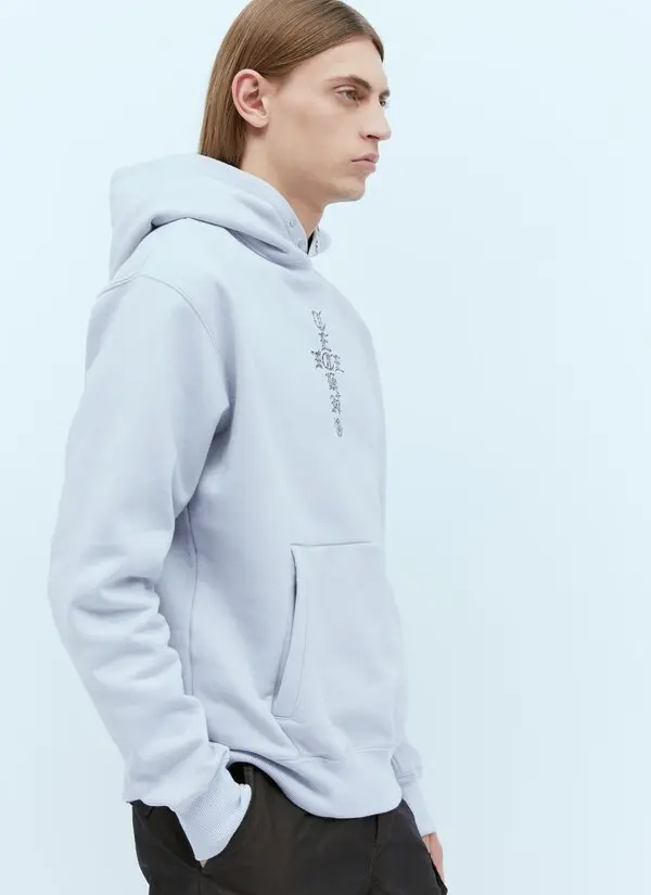 ICE & TECHNO Cross Logo Print Hooded Sweatshirt