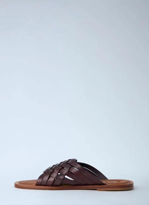 Miu Miu Woven Leather Sandals