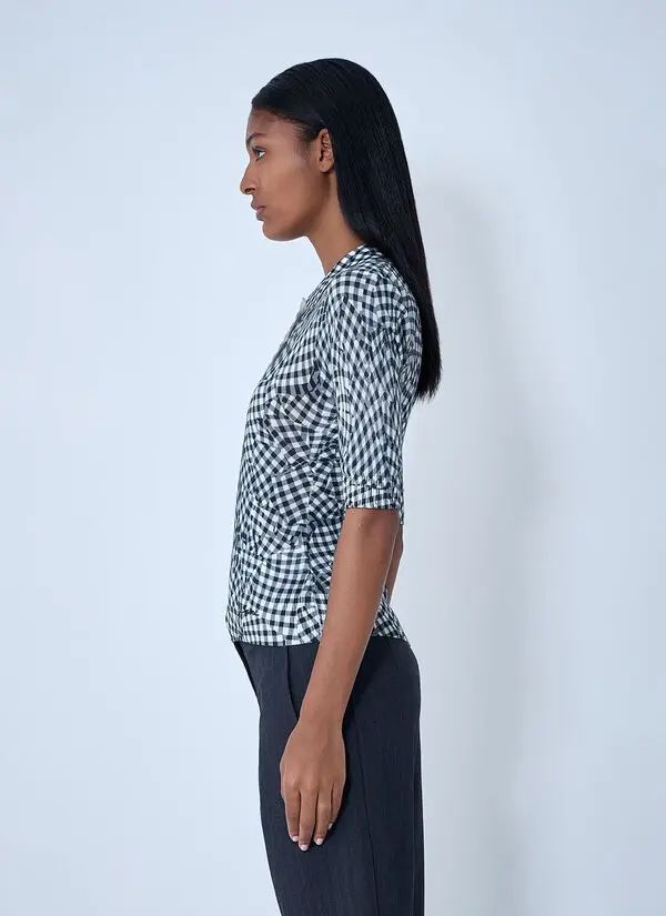 GANNI Mesh Printed Polo Top