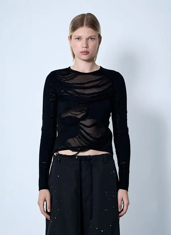 MAISON MARGIELA Distressed Sweater - Black