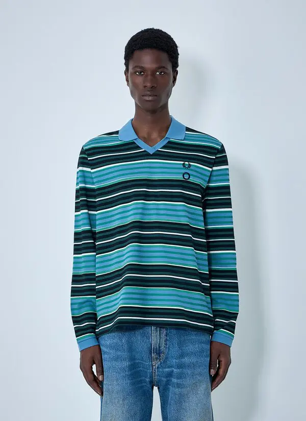 FRED PERRY X CRAIG GREEN Striped Long-sleeve Polo Shirt