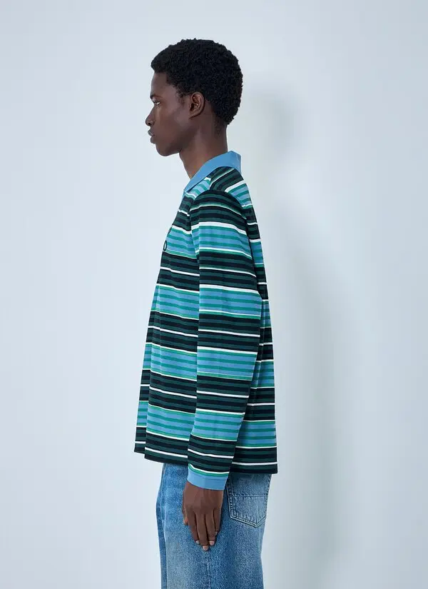FRED PERRY X CRAIG GREEN Striped Long-sleeve Polo Shirt