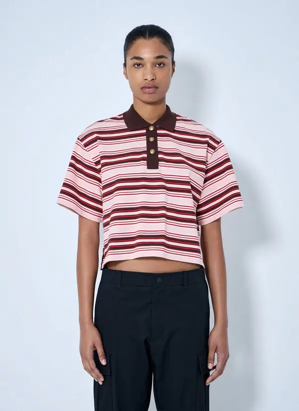 Moncler Striped Polo Shirt - Pink