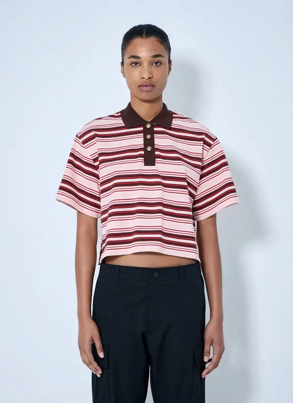 Moncler Striped Polo Shirt - Pink