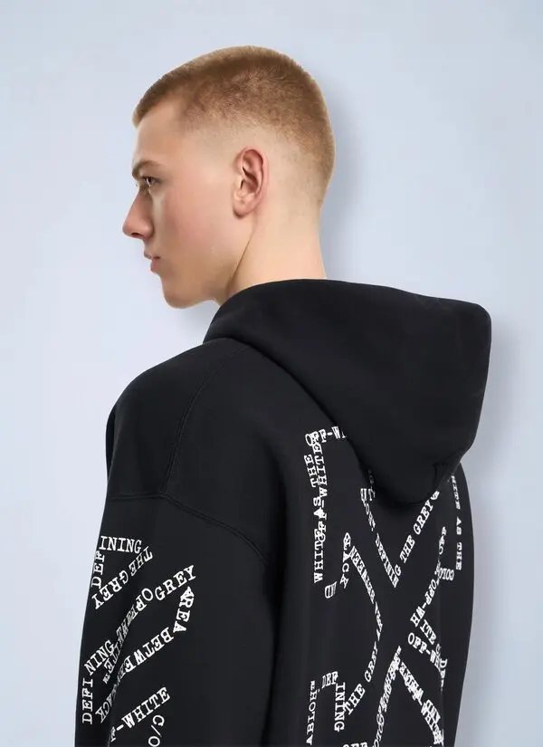 Off-White Type Arrow Diagonal Loose Hoodie