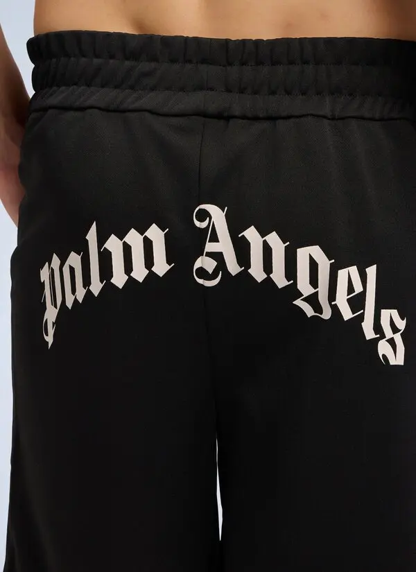 Palm Angels Back Curved Logo Track Shorts