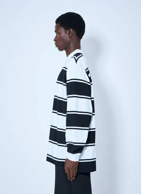 Balenciaga Striped Logo-patch Polo Shirt
