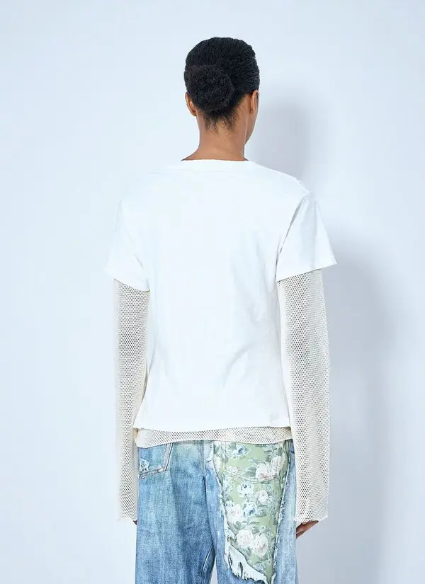 Acne Studios Layered Mesh Sleeve T-shirt