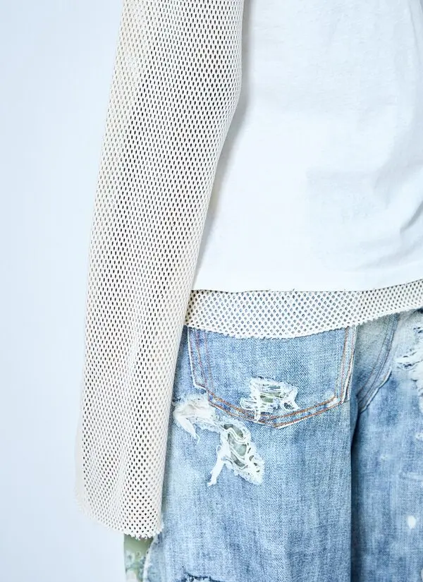 Acne Studios Layered Mesh Sleeve T-shirt