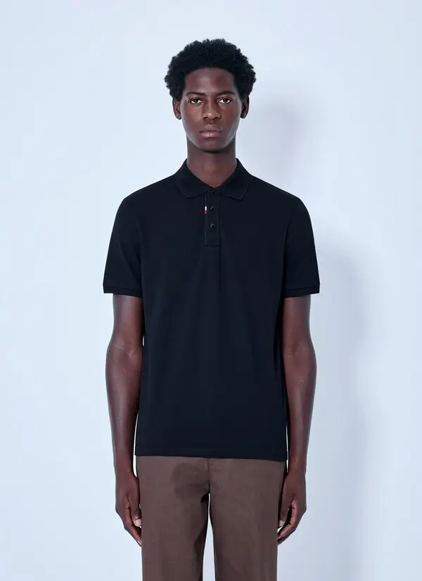 Moncler Piqué Polo Shirt - Black