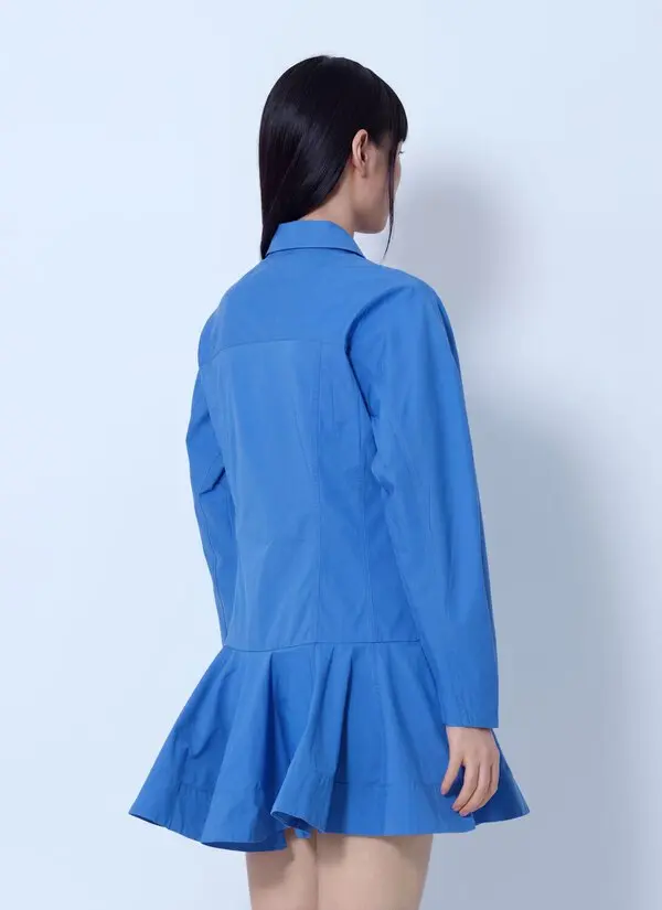 GANNI Stretch Cotton Mini Shirt Dress