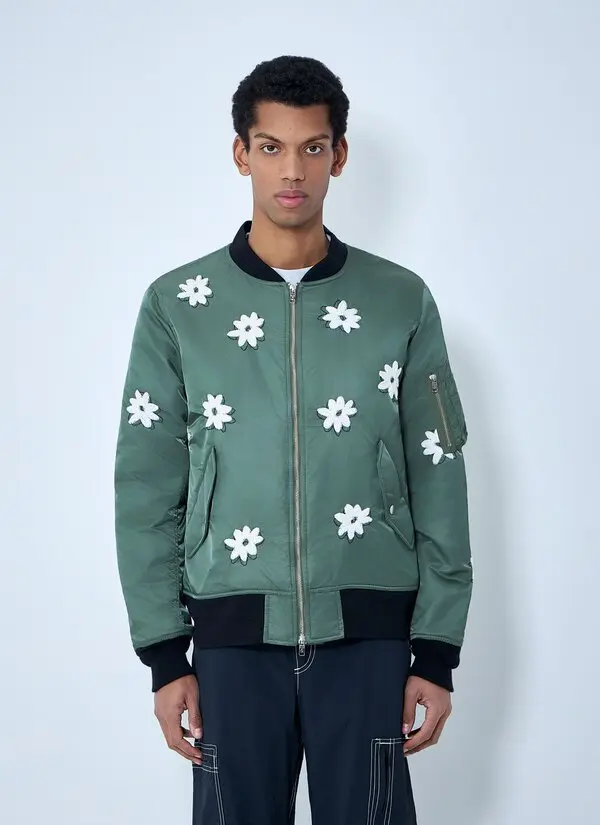 NOMA Embroidered Bomber Jacket - Olive