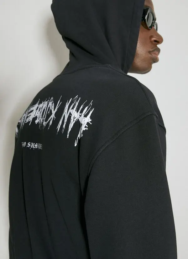 HAN KJØBENHAVN Upside Down Cropped Hooded Sweatshirt