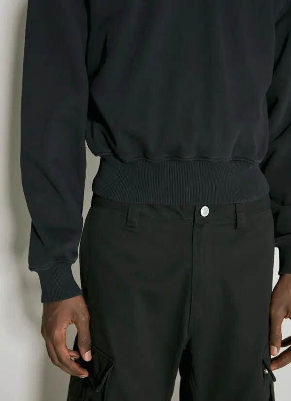 HAN KJØBENHAVN Upside Down Cropped Hooded Sweatshirt