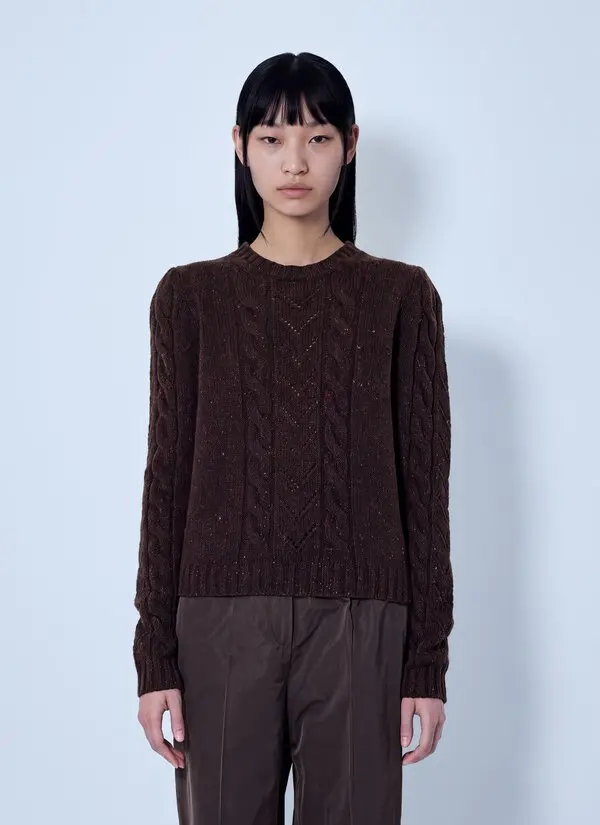 Max Mara Cable Knit Sweater - Dark Brown