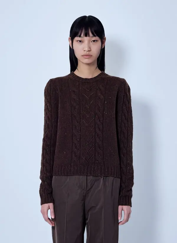 Max Mara Cable Knit Sweater - Dark Brown